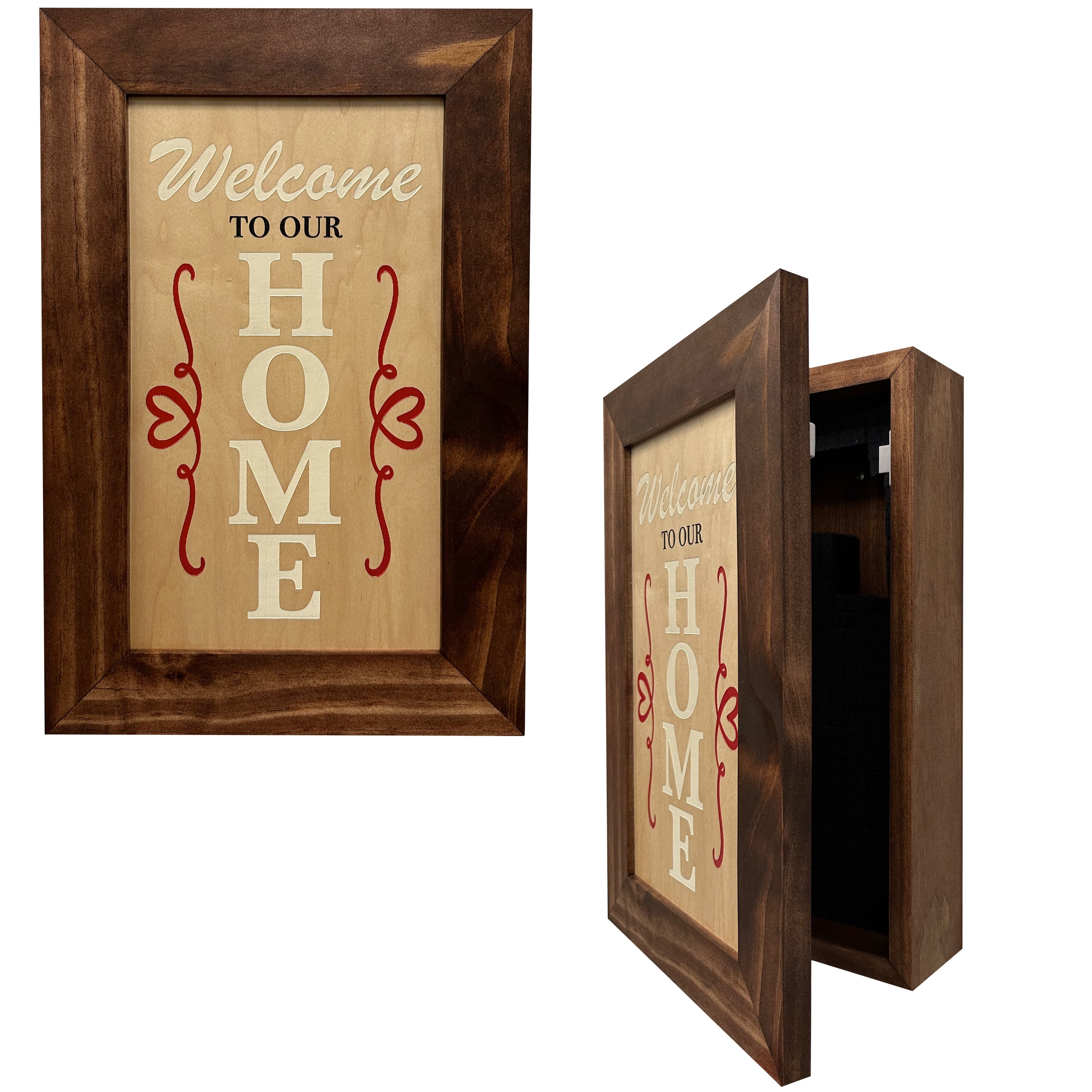 Wood Secure Gun Safe Welcome to our Home Wall Decor (Red Oak) – Blue ...
